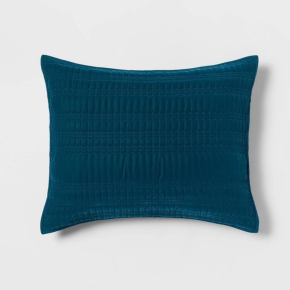 Threshold | Bedding | Nwot Lofty Velvet Quilt Sham Dark Teal Blue ...